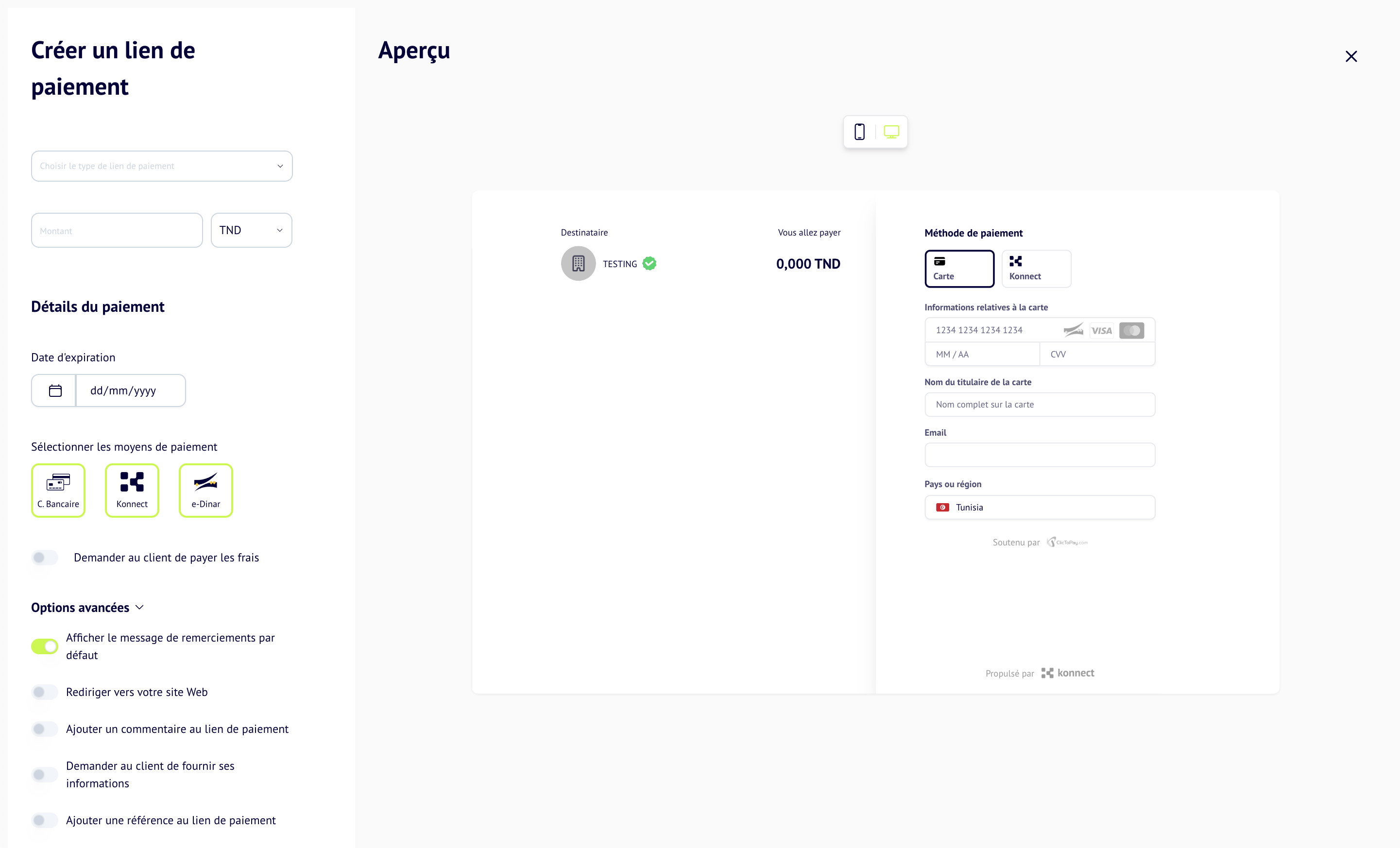 Payment Links - Konnect Network
